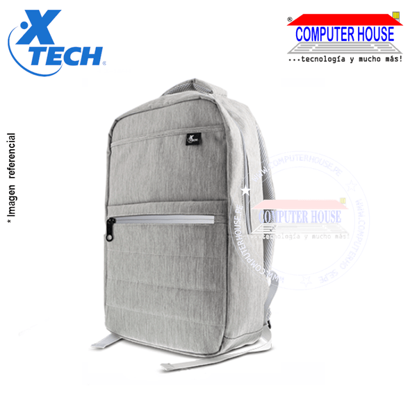 Mochila para Laptop XTECH Exeter 214GY, hasta 15,6", color: Gris. – Computer House