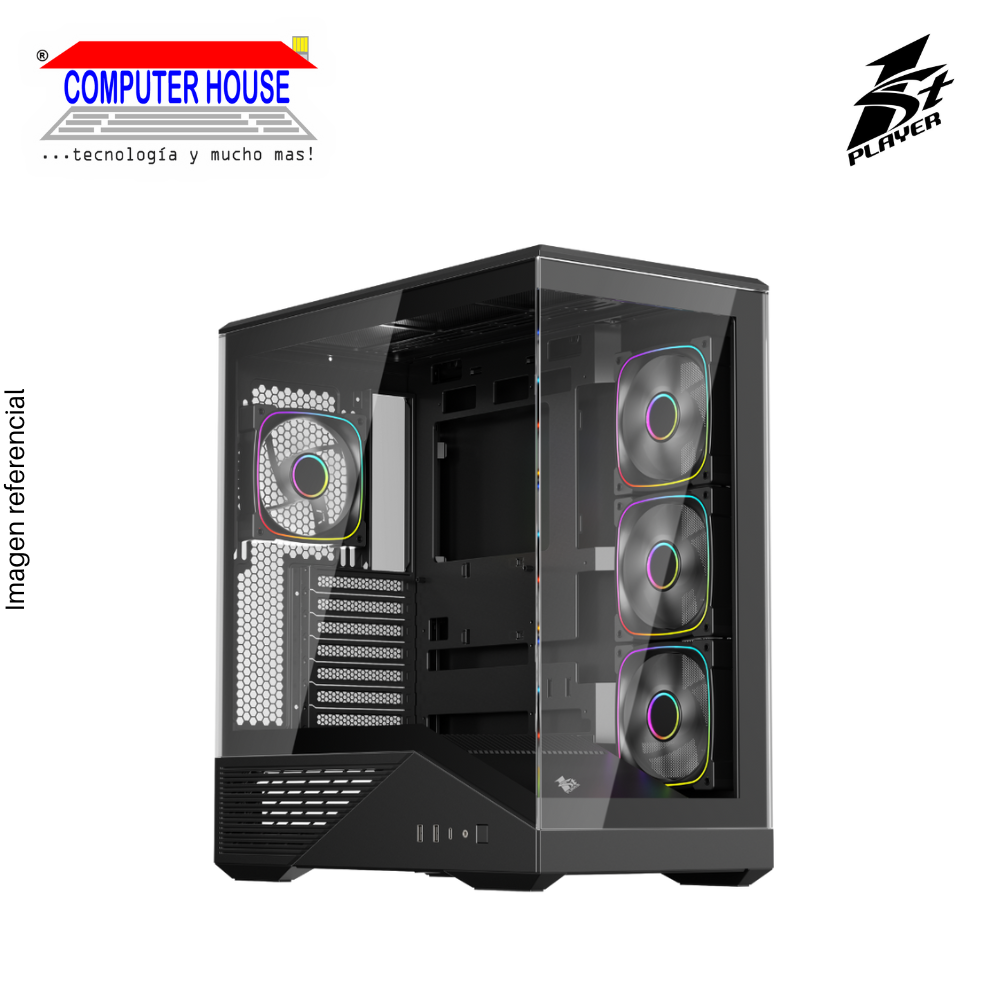 Case 1St Player T3 Black, MESH PANEL, X4 FAN ARGB 12CM – Computer House