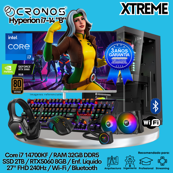 PC Xtreme CRONOS Hyperion i7-14 "B", RAM 32GB DDR5, SSD 2TB, RTX5060 8 ...