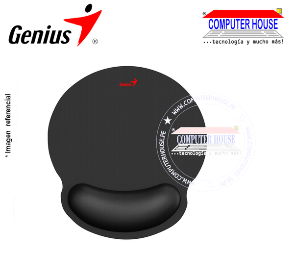 Pad Mouse GENIUS G-WMP 100, con descansador, color: negro. – Computer House